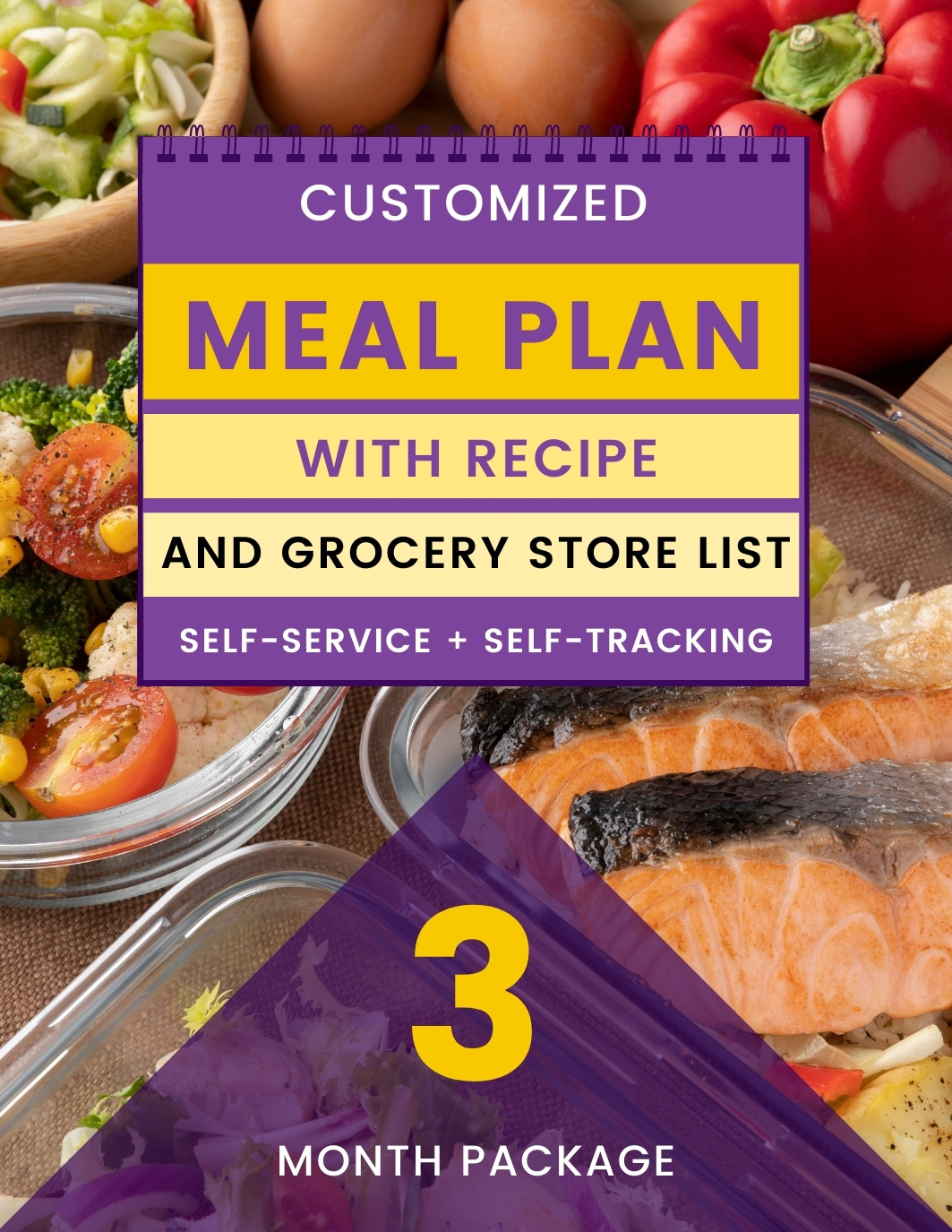 Customized Meal Plan With Recipe And Grocery Store List Quarterly